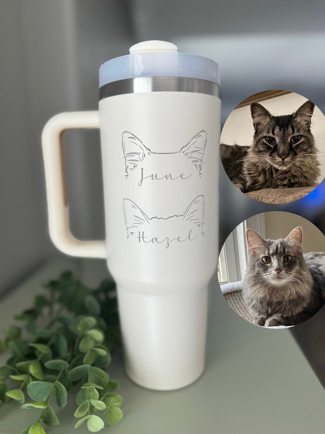 Custom Dog Ear Tumbler, Personalized Pet Hand Drawn Cup, Unique Dog Mom ...
