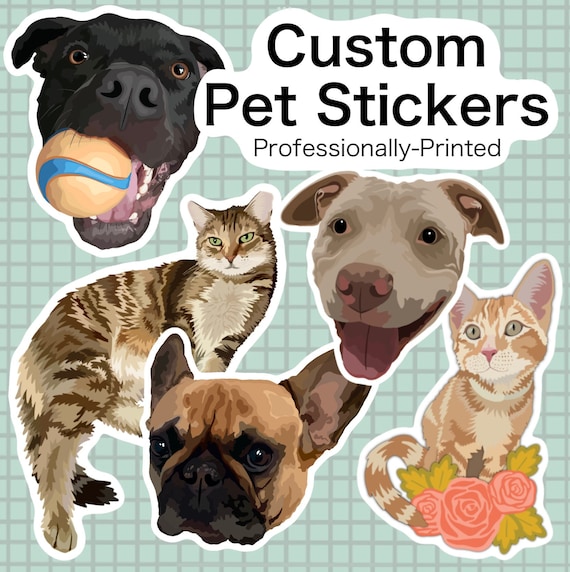 10x Custom Illustrated Pet Stickers - Etsy