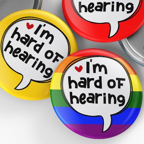 Hard of Hearing Button Badge - Etsy