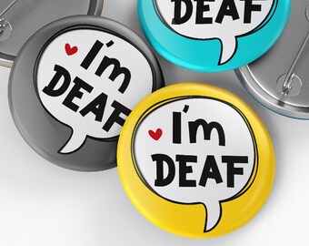 I Am Deaf Badge - Etsy