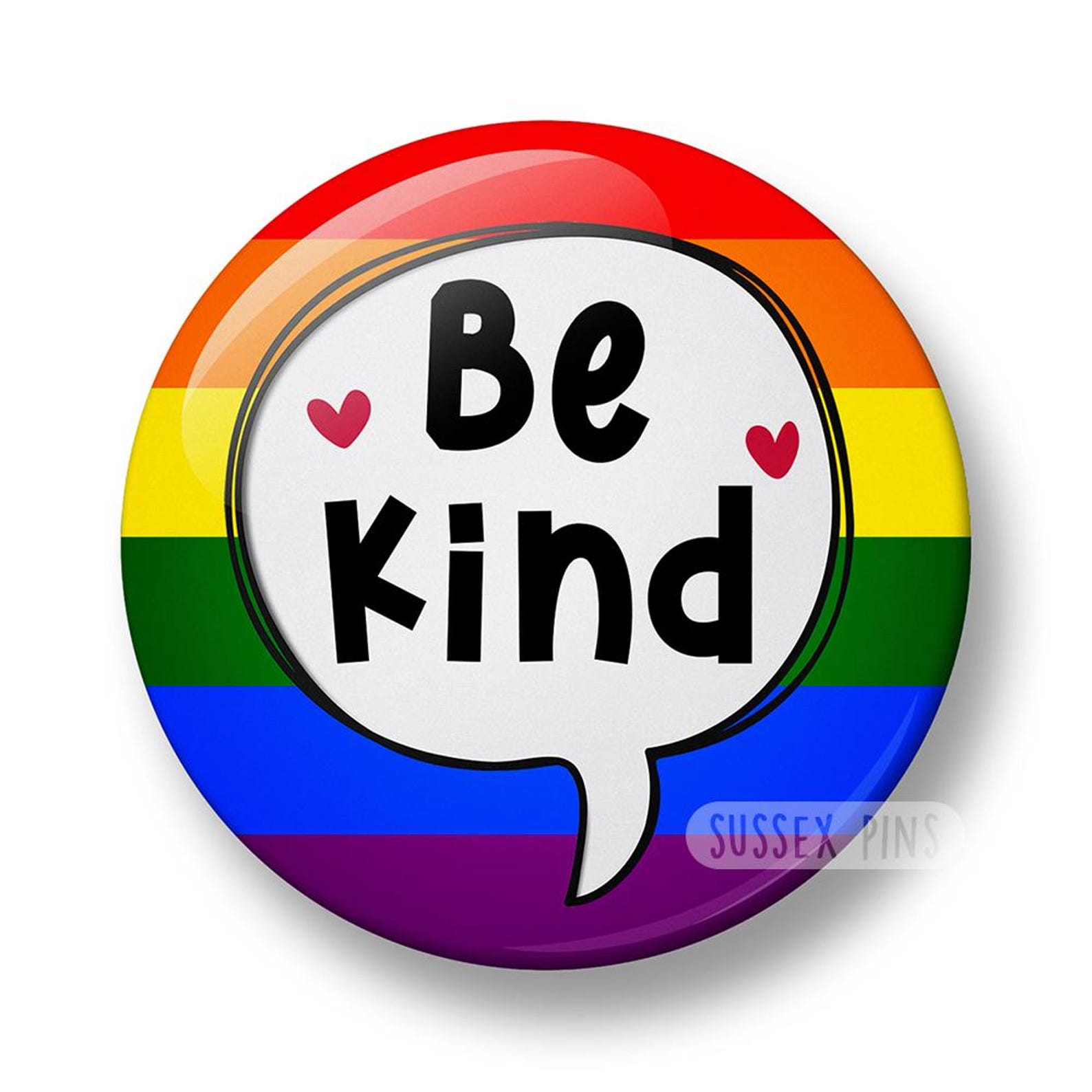 Be Kind Pin Badge, Kindness Matters Rules, 32mm or 44mm, Mindfulness ...