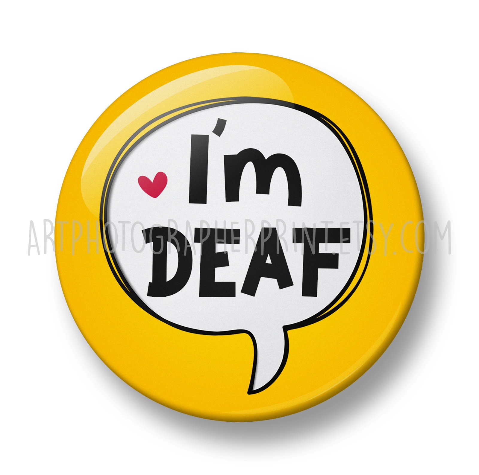 DEAF Pin Badge I Am DEAF Pin Button Badge 32mm or 44mm - Etsy
