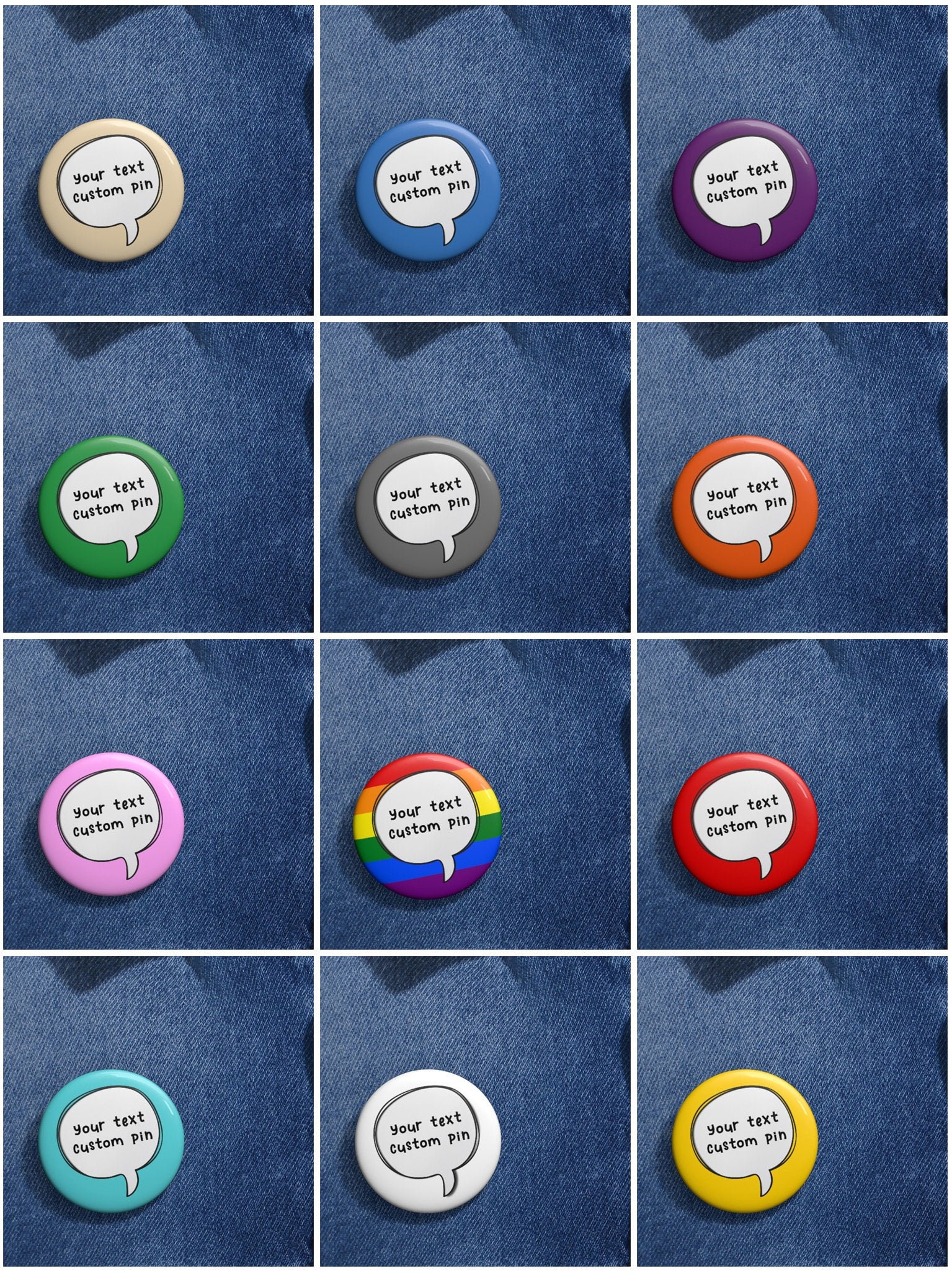 Custom Pin Badge, Personalised Badge- Customise Your Own Badge With ...