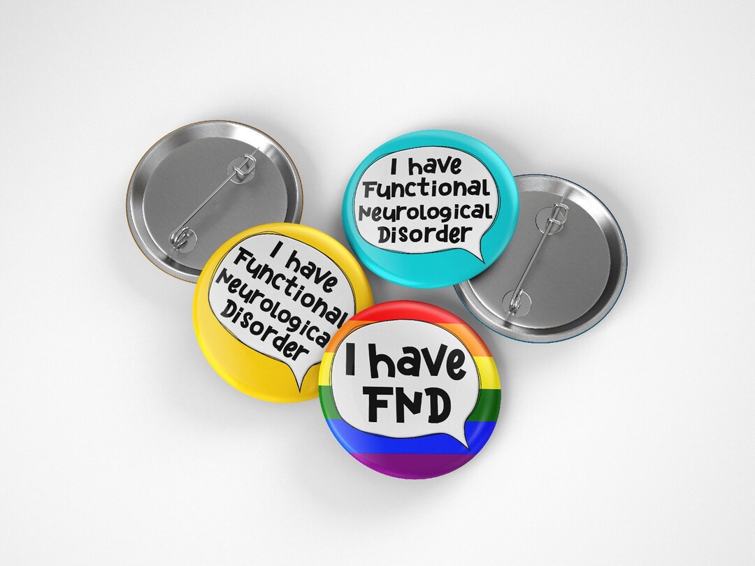FND Pin Button Badge 44mm Rainbow I Have Functional Neurological ...