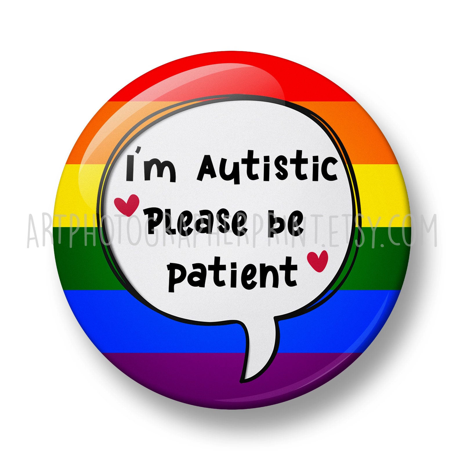 I'm Autistic Please Be Patient Button Badge Pin 32 Mm - Etsy
