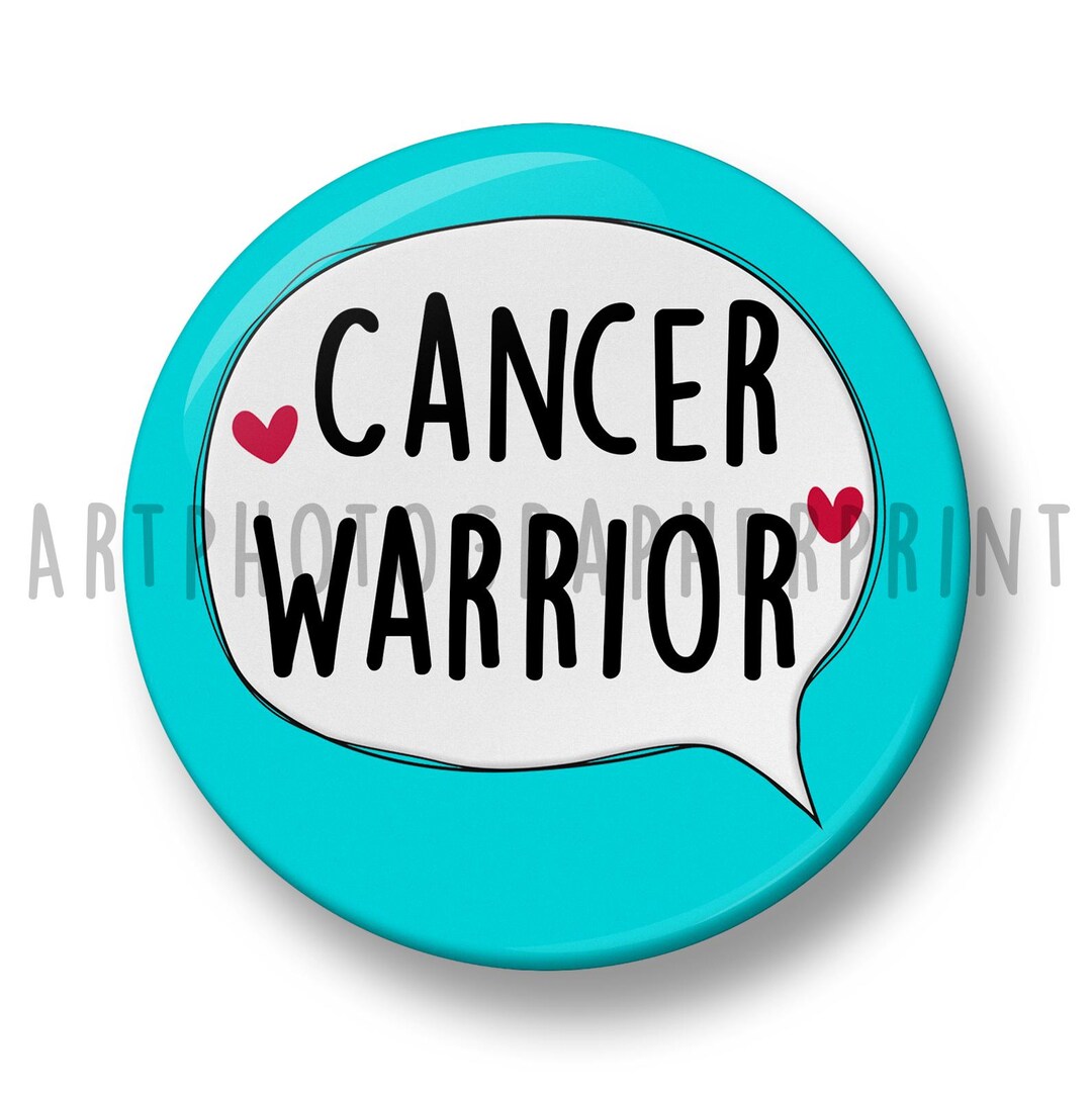 44mm Cancer Warrior Pin Badge Button - Raise Awareness & Show Strength ...