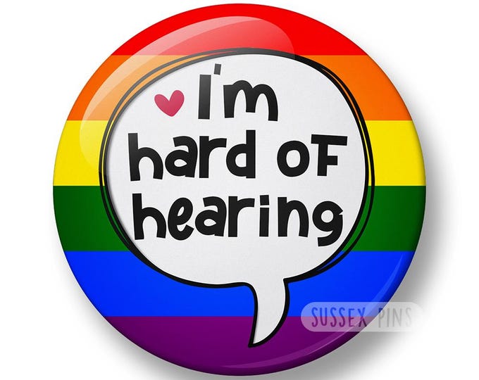 Hearing Impaired Pin Please Speak Clearly Pinback Button, Hearing ...