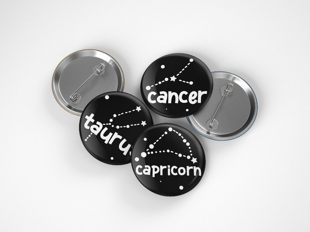 Zodiac Sign Pin Badge: Horoscope Astrology (32mm/44mm) - Etsy