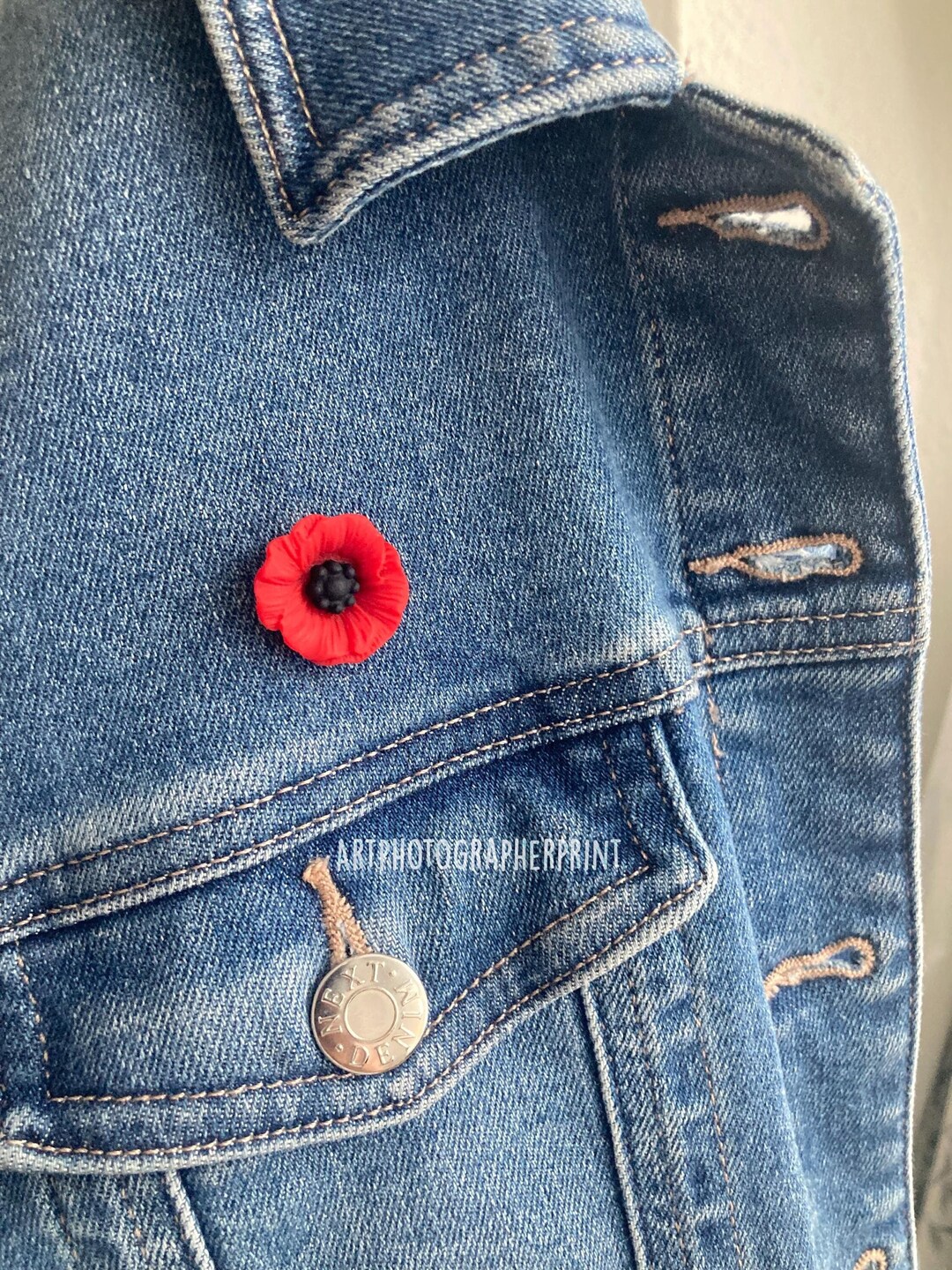 Handmade Red Flower Pin Brooch, Red Poppies Pin Badge, Papaver Rhoeas ...