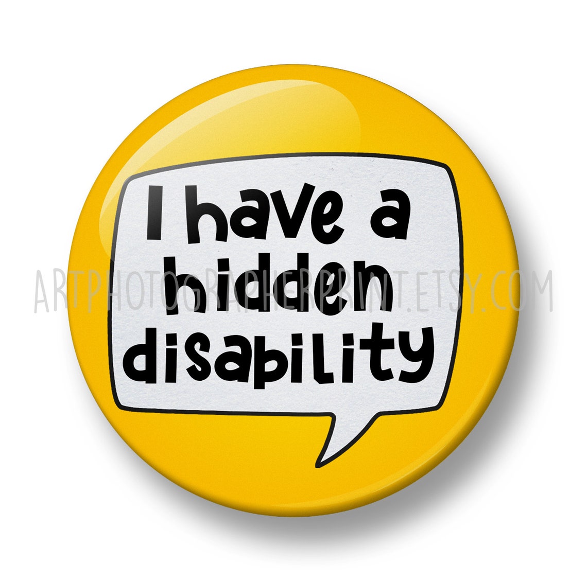 I Have Hidden Disability Pin Badge 32mm Mental Health Button | Etsy