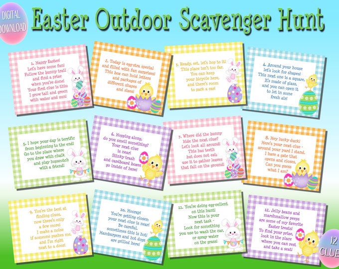 Outdoor Easter Scavenger Hunt, Outdoor Easter Treasure Hunt, Easter Egg ...