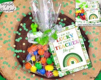 St. Patrick's Day Gift Tag, Printable St. Patrick's Day Tag, Teacher ...