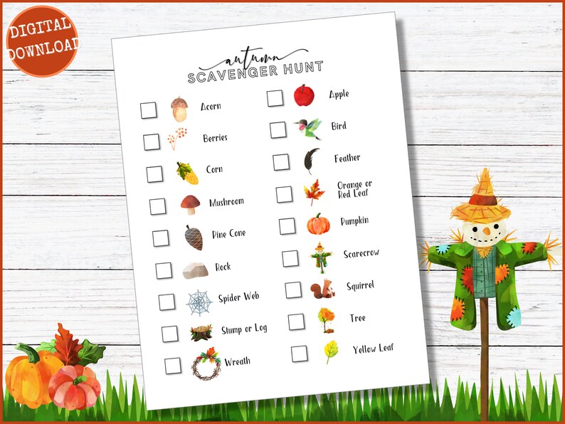 Autumn Scavenger Hunt Fall Scavenger Hunt Pumpkin Patch - Etsy