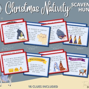 Nativity Scavenger Hunt, Christmas Scavenger Hunt, Christmas Treasure ...