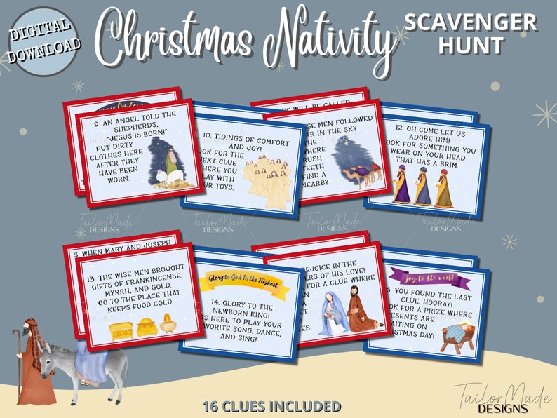 Nativity Scavenger Hunt Christmas Scavenger Hunt Christmas - Etsy