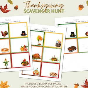 Thanksgiving Scavenger Hunt, Thanksgiving Treasure Hunt, Thanksgiving ...