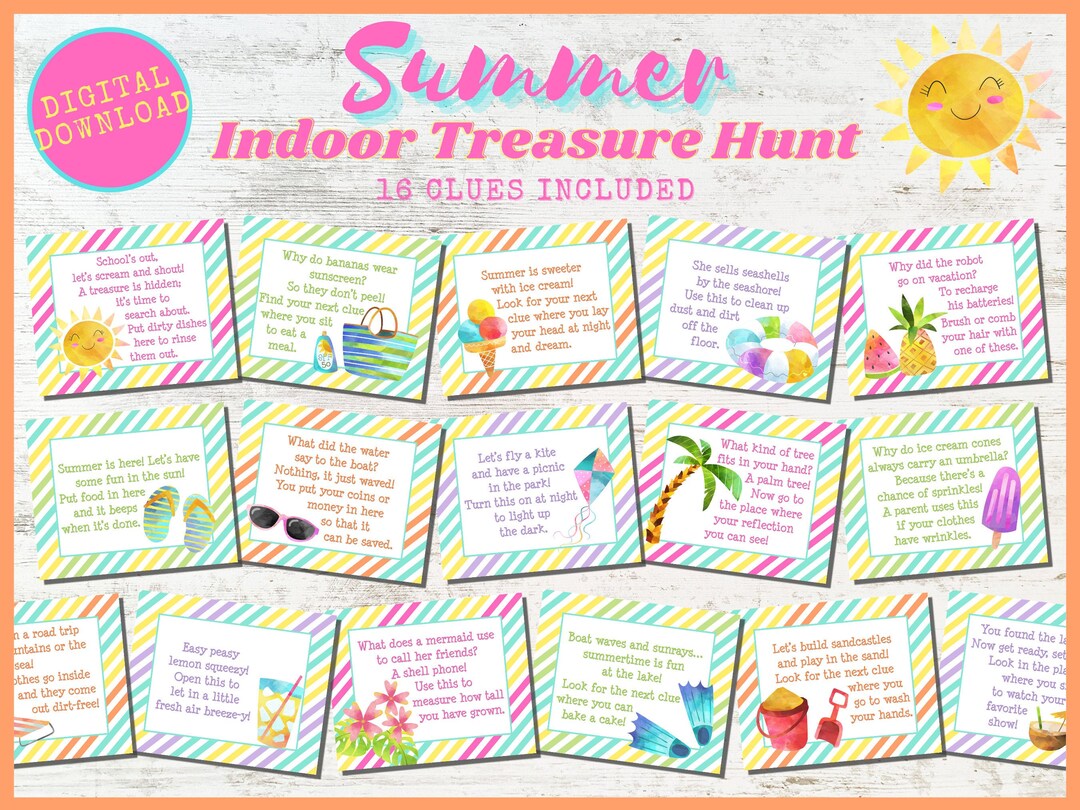 Summer Scavenger Hunt, Summer Indoor Activities, Summer Games for Kids ...