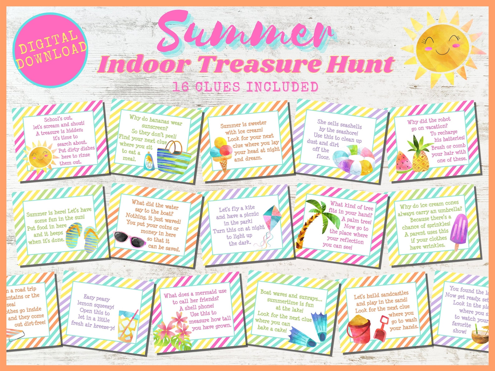 Summer Scavenger Hunt, Summer Indoor Activities, Summer Games for Kids ...