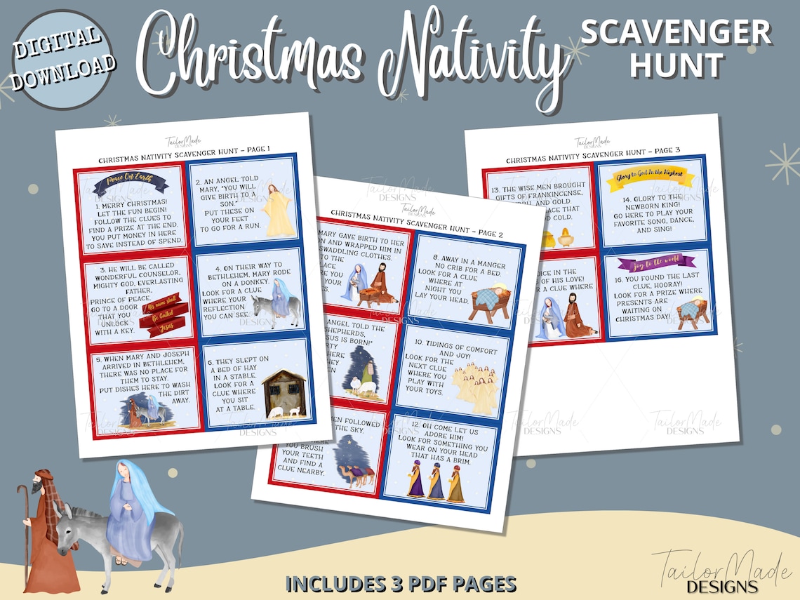Nativity Scavenger Hunt Christmas Scavenger Hunt Christmas - Etsy