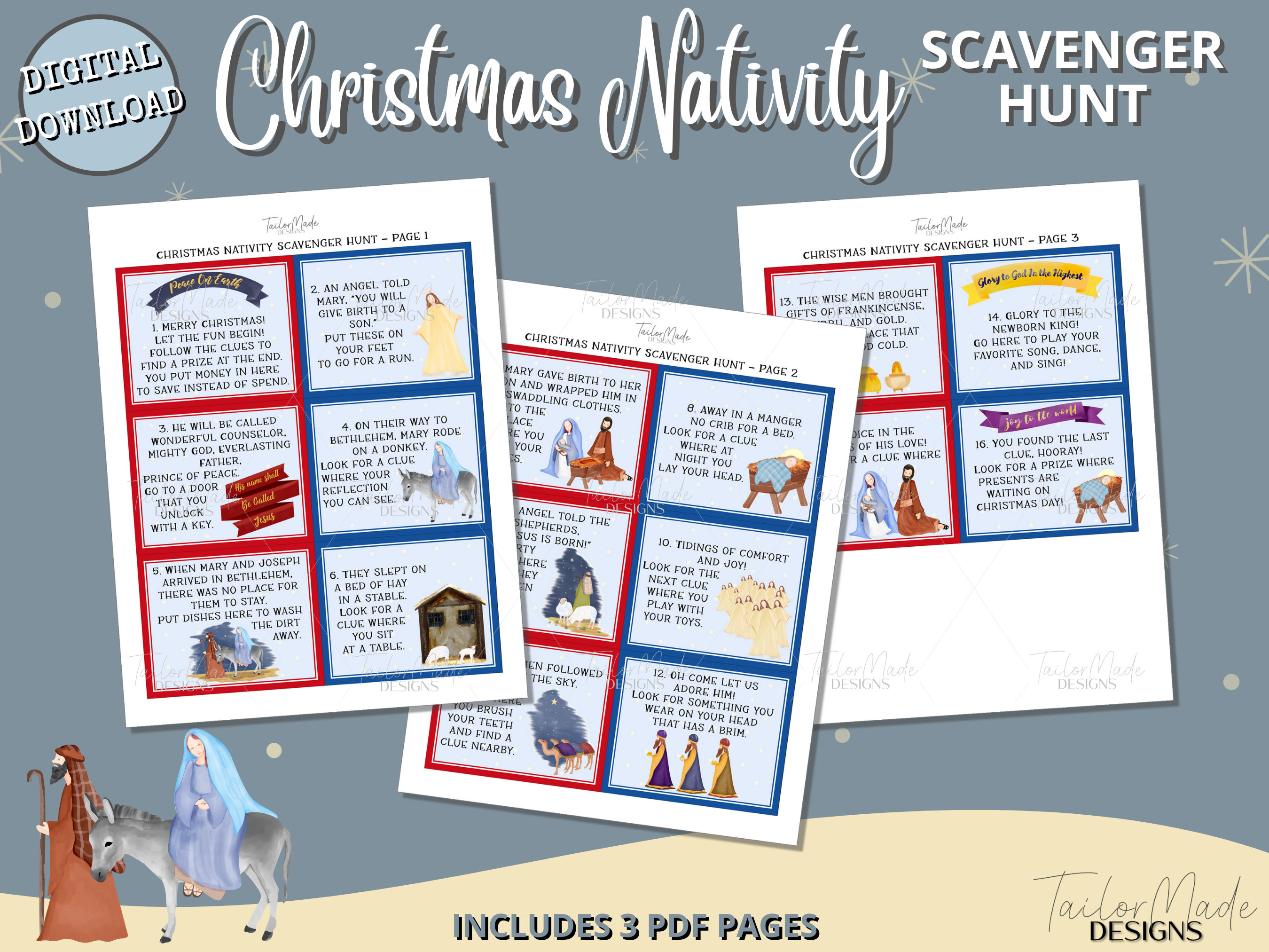 Nativity Scavenger Hunt Christmas Scavenger Hunt Christmas - Etsy