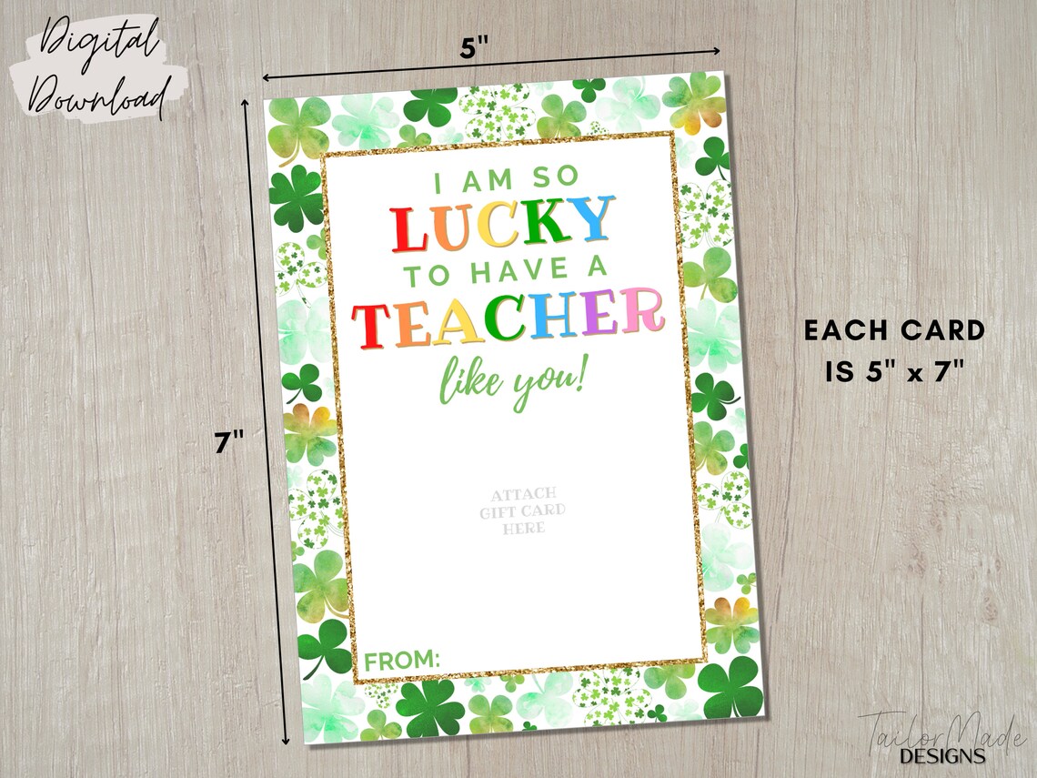 St. Patrick's Teacher Gift Card Holder, St. Patrick's Day Gift Card ...