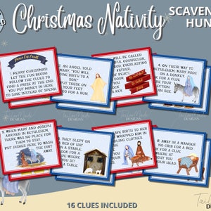 Nativity Scavenger Hunt, Christmas Scavenger Hunt, Christmas Treasure ...