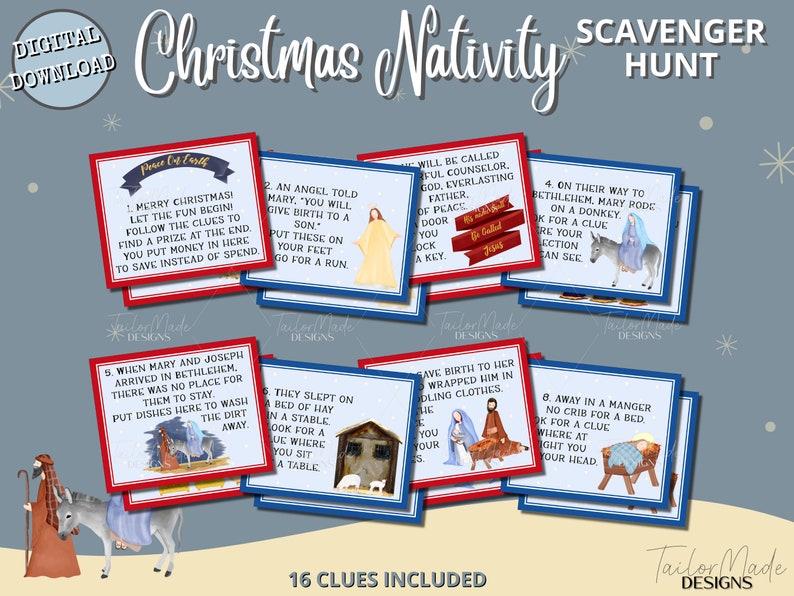 Nativity Scavenger Hunt Christmas Scavenger Hunt Christmas - Etsy