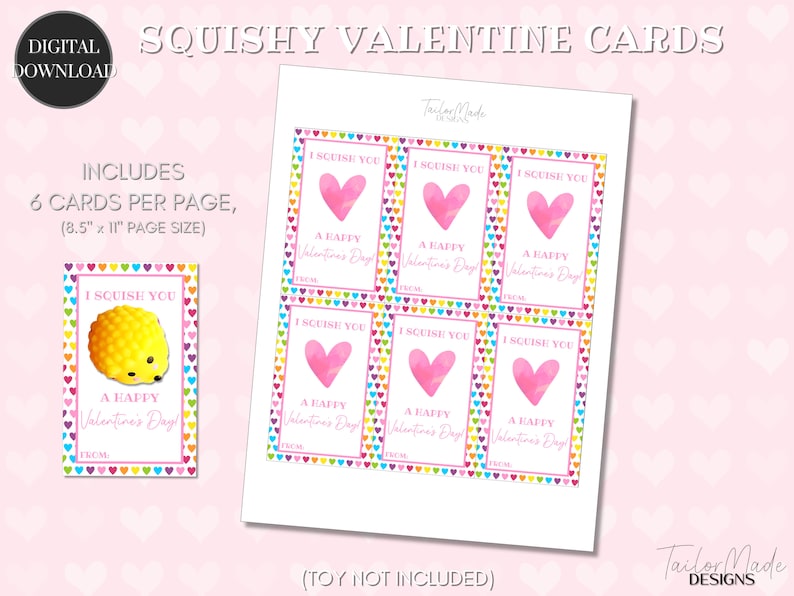 Printable Squishy Valentine Card Squishy Valentine Card - Etsy