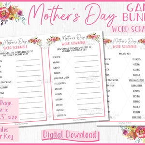 Mother's Day Game Bundle, All About Mom, Mother's Day This or That ...