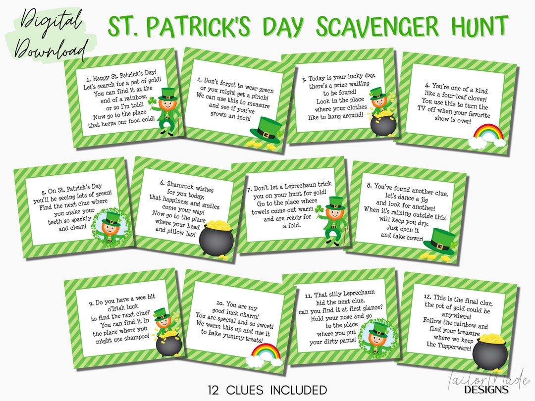 St. Patrick's Day Scavenger Hunt, Quarantine St. Patrick's Day ...