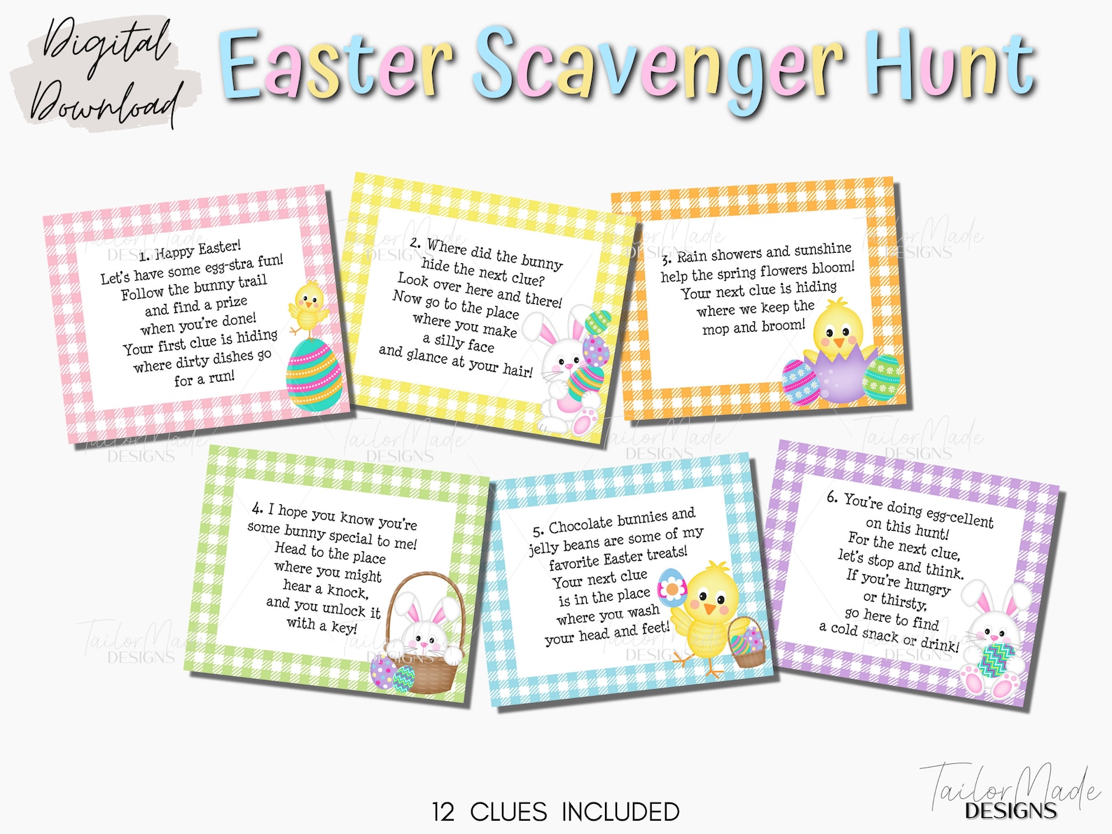 Easter Indoor Scavenger Hunt, Printable Easter Treasure Hunt, Easter ...