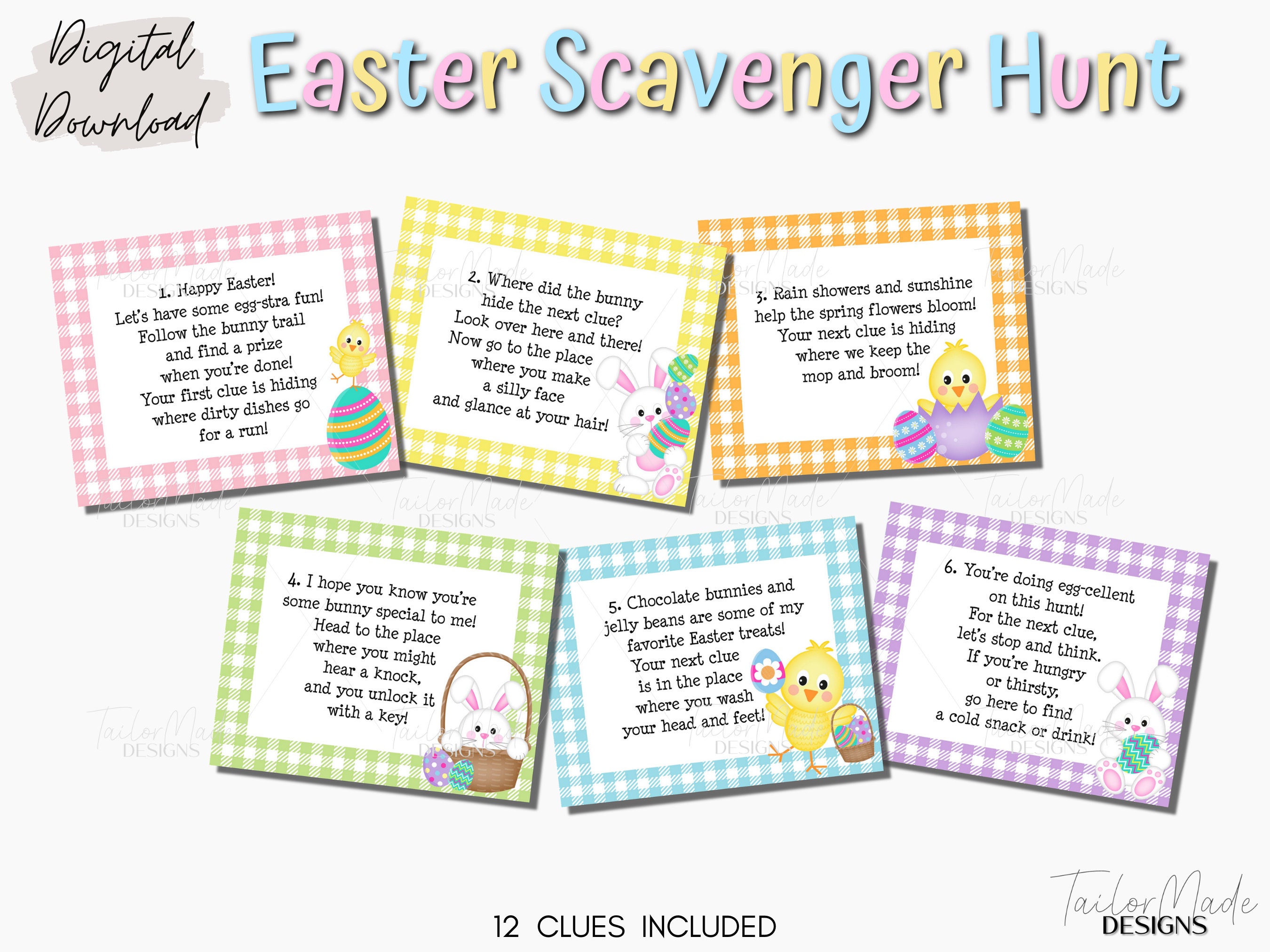Easter Indoor Scavenger Hunt Printable Easter Treasure Hunt - Etsy