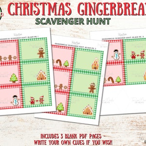 Christmas Gingerbread Scavenger Hunt, Christmas Party Game, Christmas ...