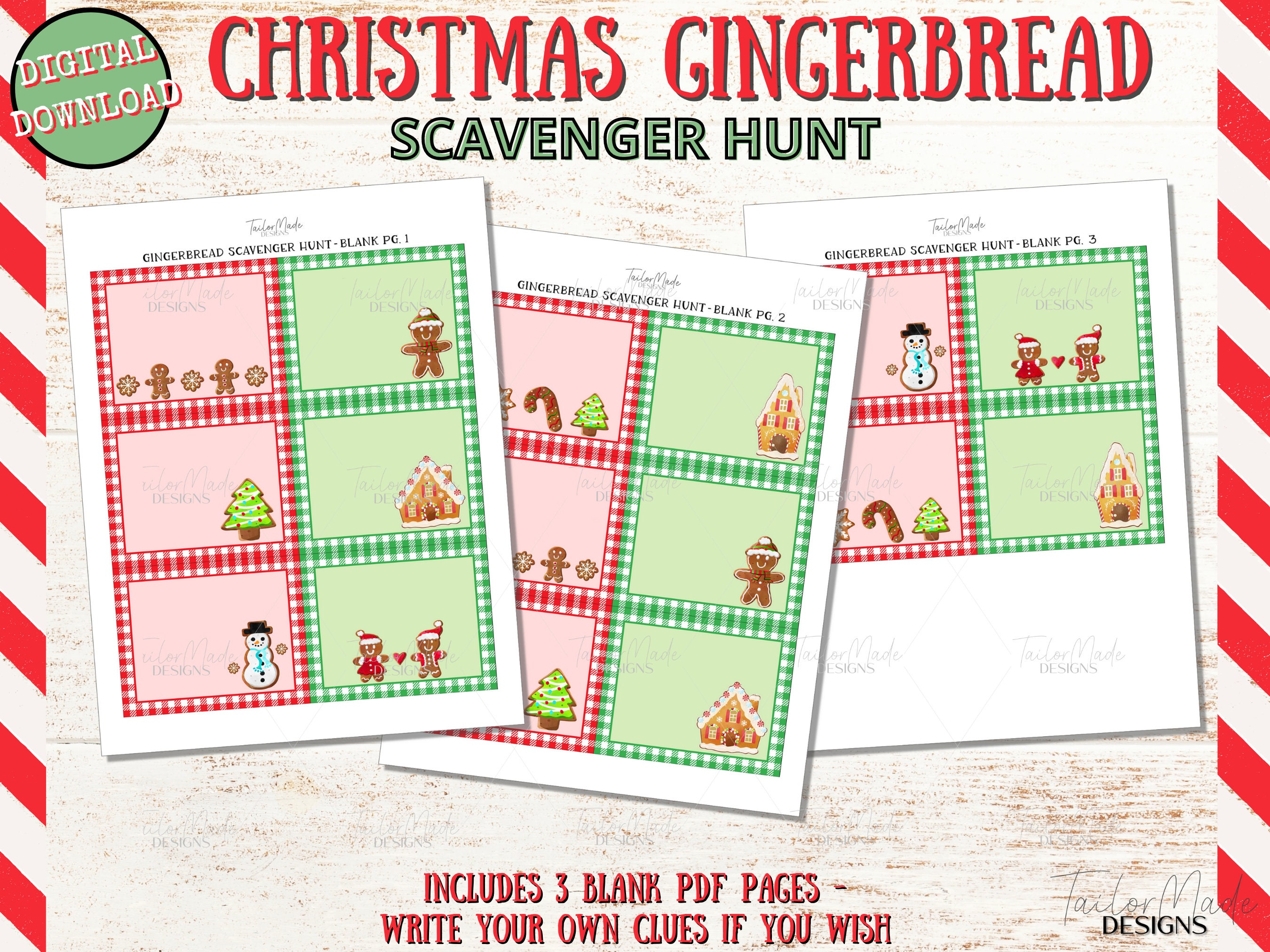 Christmas Gingerbread Scavenger Hunt Christmas Party Game - Etsy