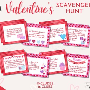 Valentine Scavenger Hunt, Valentine's Party Game, Valentines Treasure ...