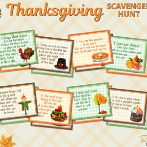 Thanksgiving Scavenger Hunt, Plaid Thanksgiving Treasure Hunt ...