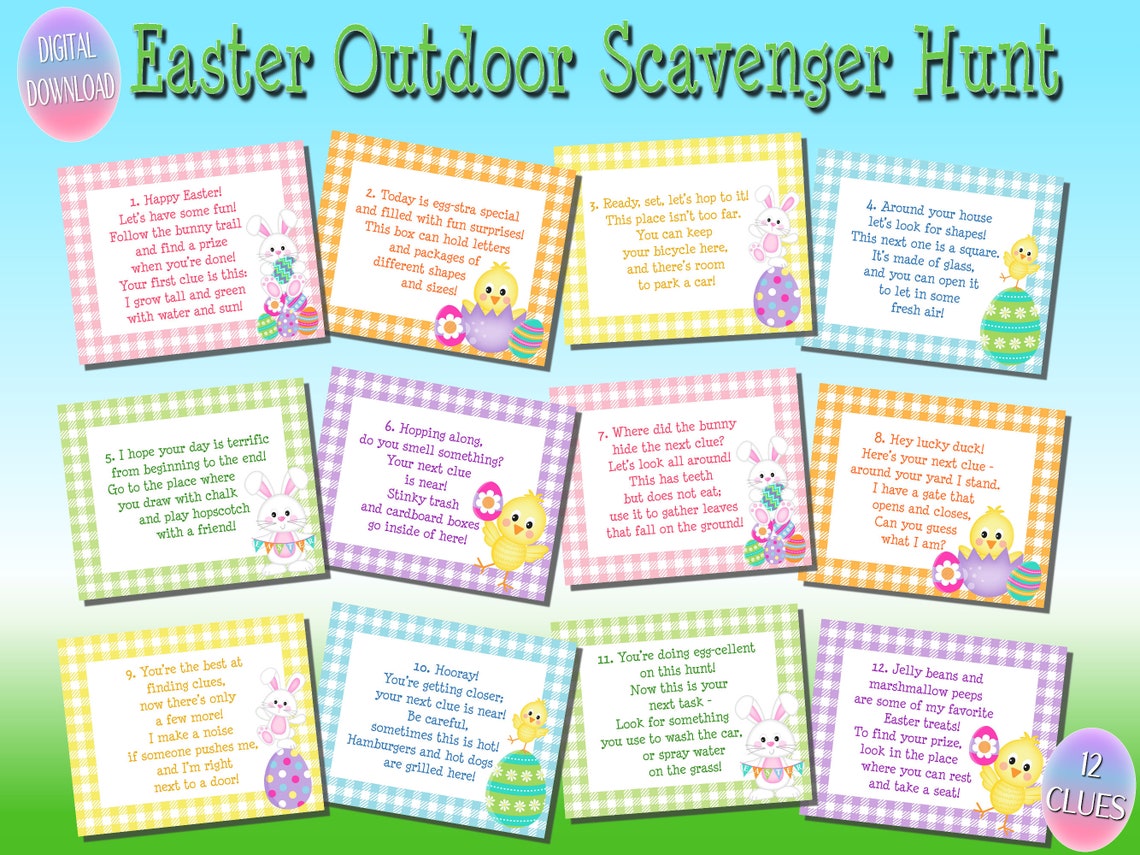 Outdoor Easter Scavenger Hunt Outdoor Easter Treasure Hunt - Etsy