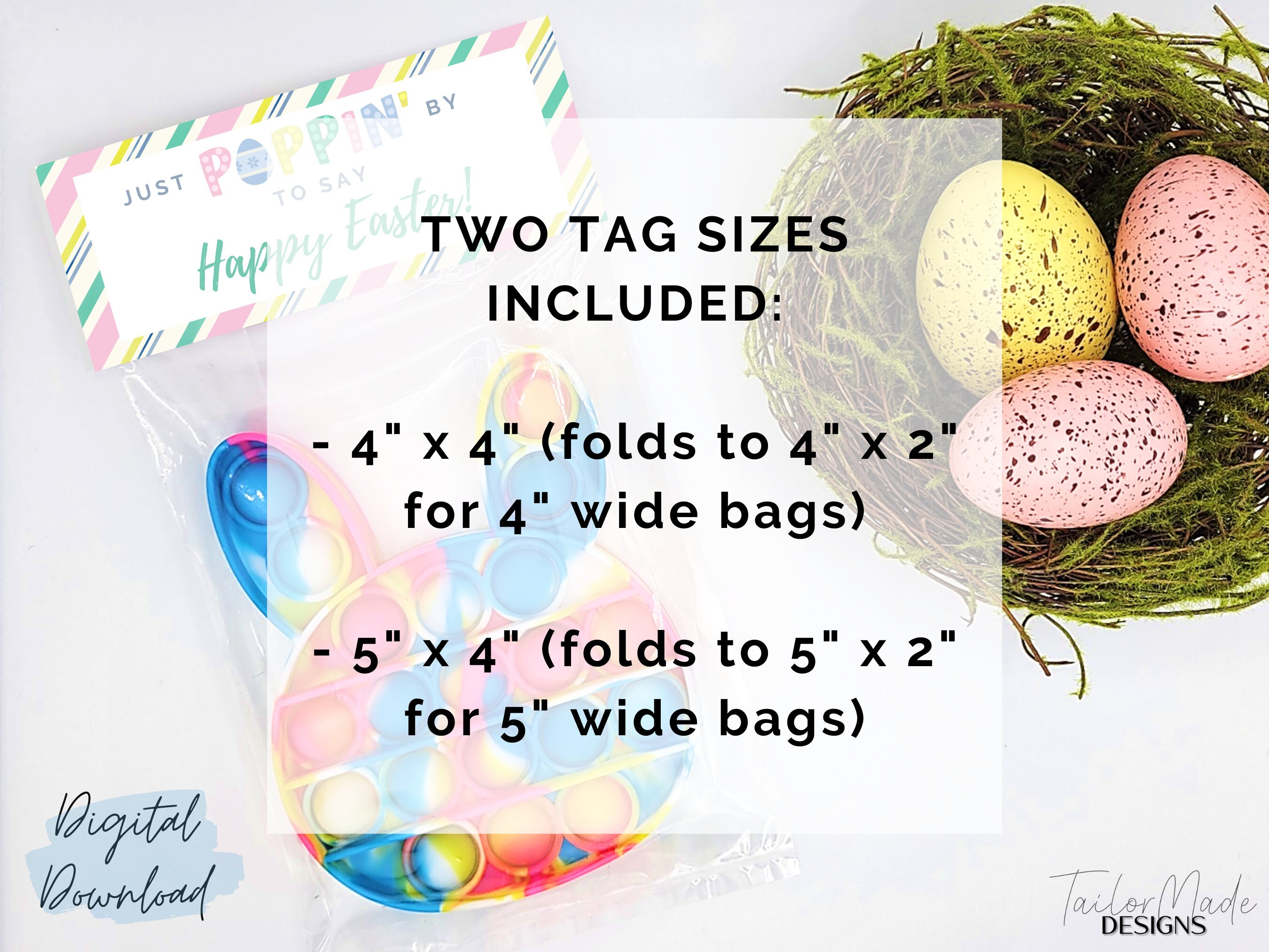 Pop It Easter Tag Pop It Gift Tag Printable Pop It Easter - Etsy