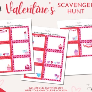 Valentine Scavenger Hunt, Valentine's Party Game, Valentines Treasure ...