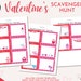 Valentine Scavenger Hunt, Valentine's Party Game, Valentines Treasure ...