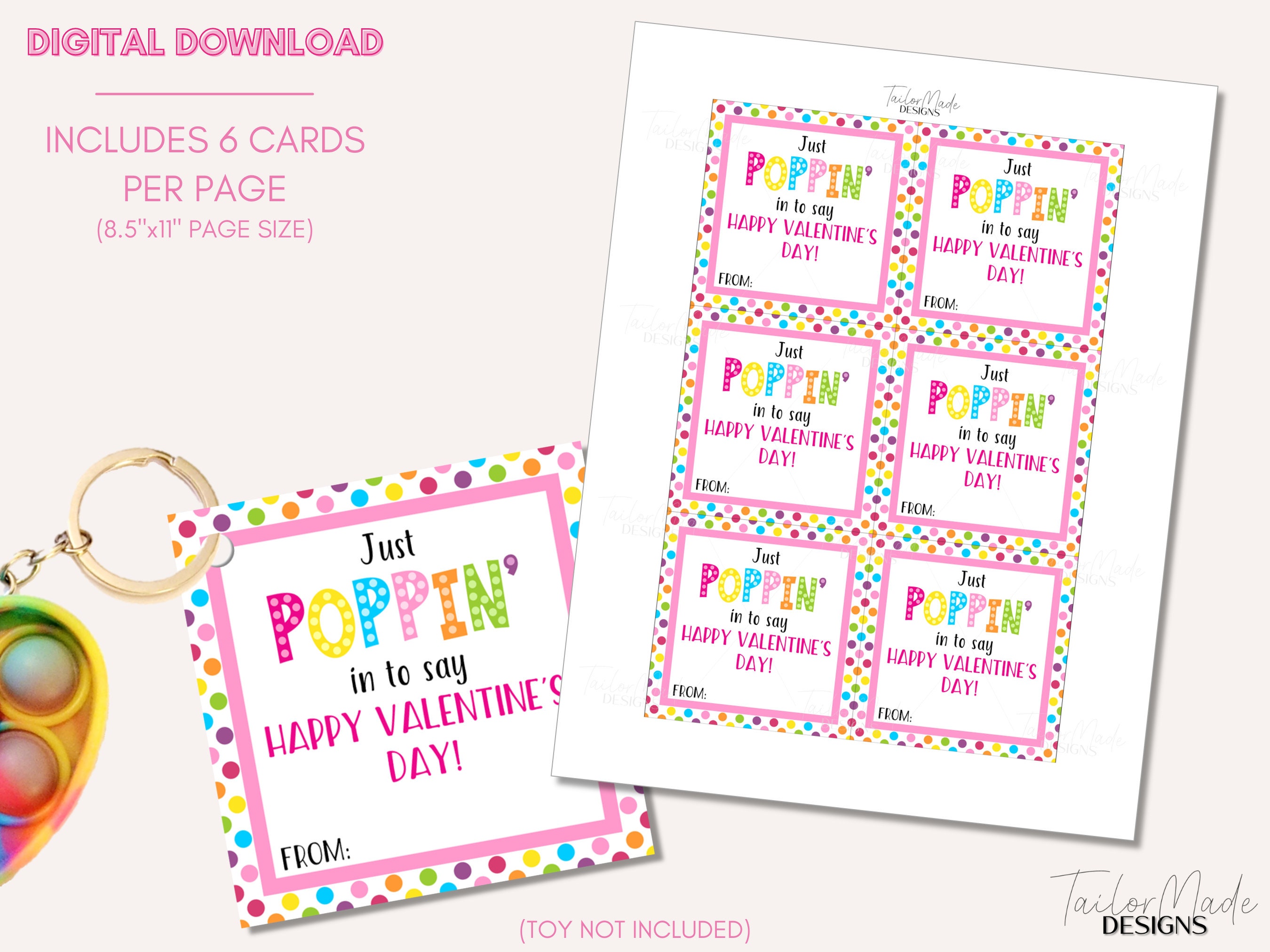Pop It Valentines Card Personalized Valentine - Etsy