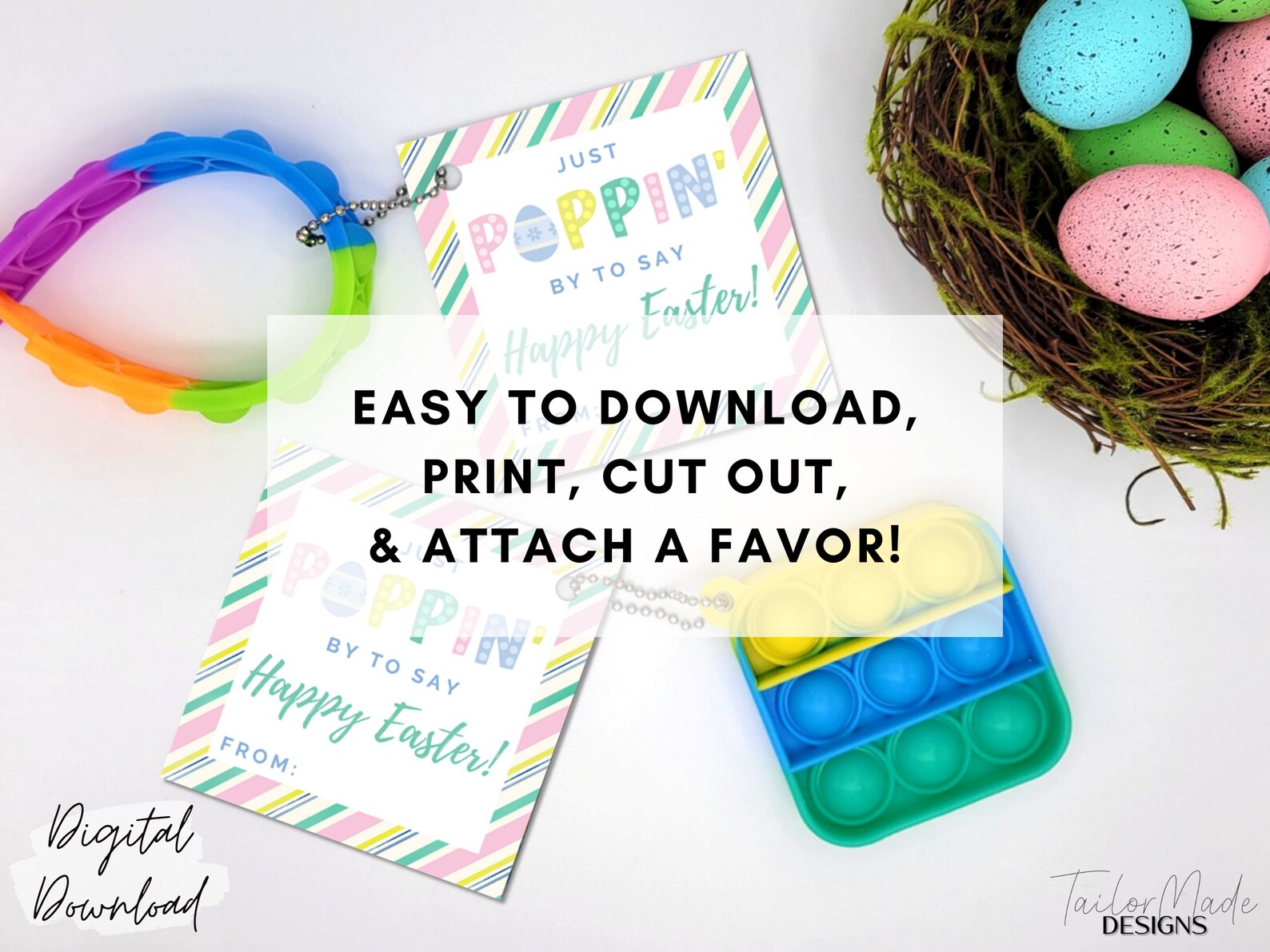 Pop It Easter Tag Easter Favor Tag Pop It Gift Tag Pop by | Etsy