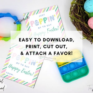 Pop It Easter Tag, Easter Favor Tag, Pop It Gift Tag, Pop by Printable ...