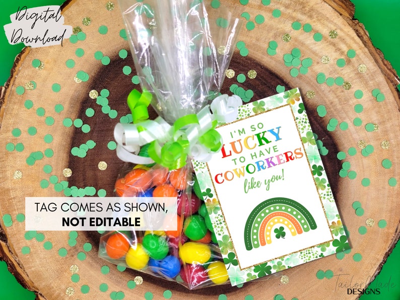 St. Patrick's Day Coworker Gift Tag, St. Patrick's Day Printable Gift ...