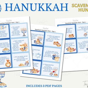 Hanukkah Scavenger Hunt, Hanukkah Treasure Hunt, Chanukah Treasure Hunt ...