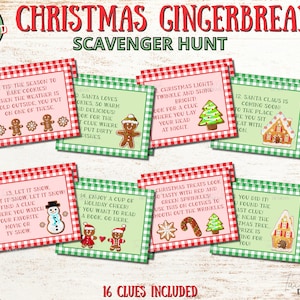 Christmas Gingerbread Scavenger Hunt, Christmas Party Game, Christmas ...