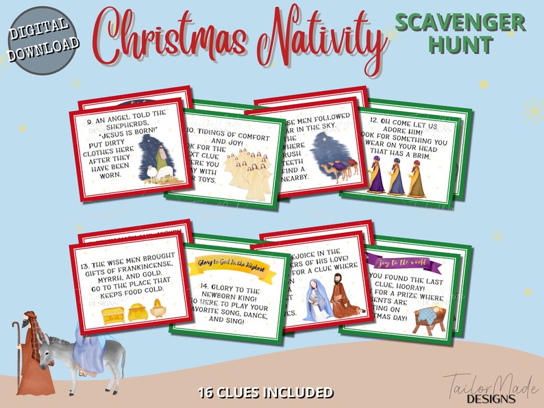 Nativity Scavenger Hunt Christmas Scavenger Hunt Christmas - Etsy