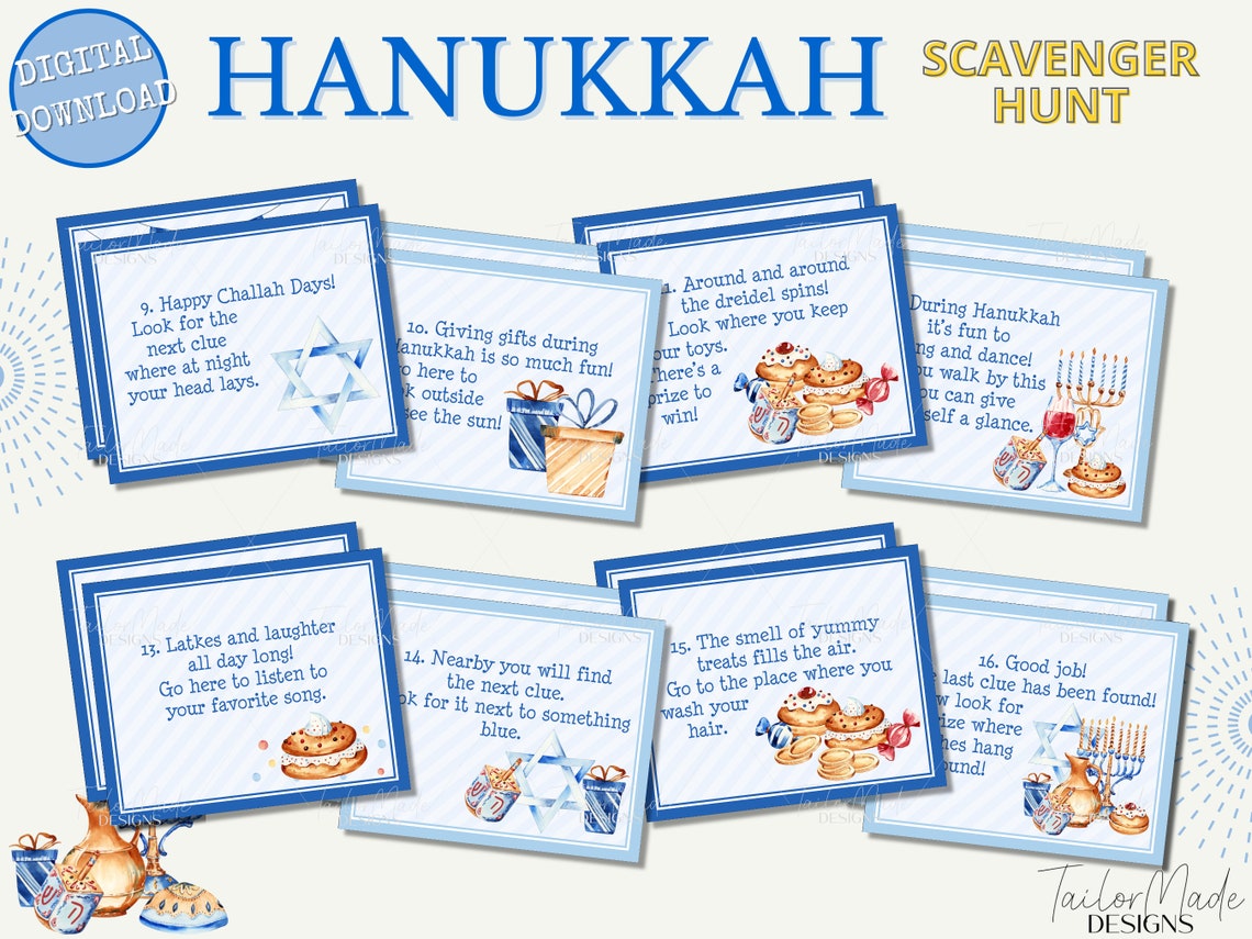 Hanukkah Scavenger Hunt Hanukkah Treasure Hunt Chanukah - Etsy