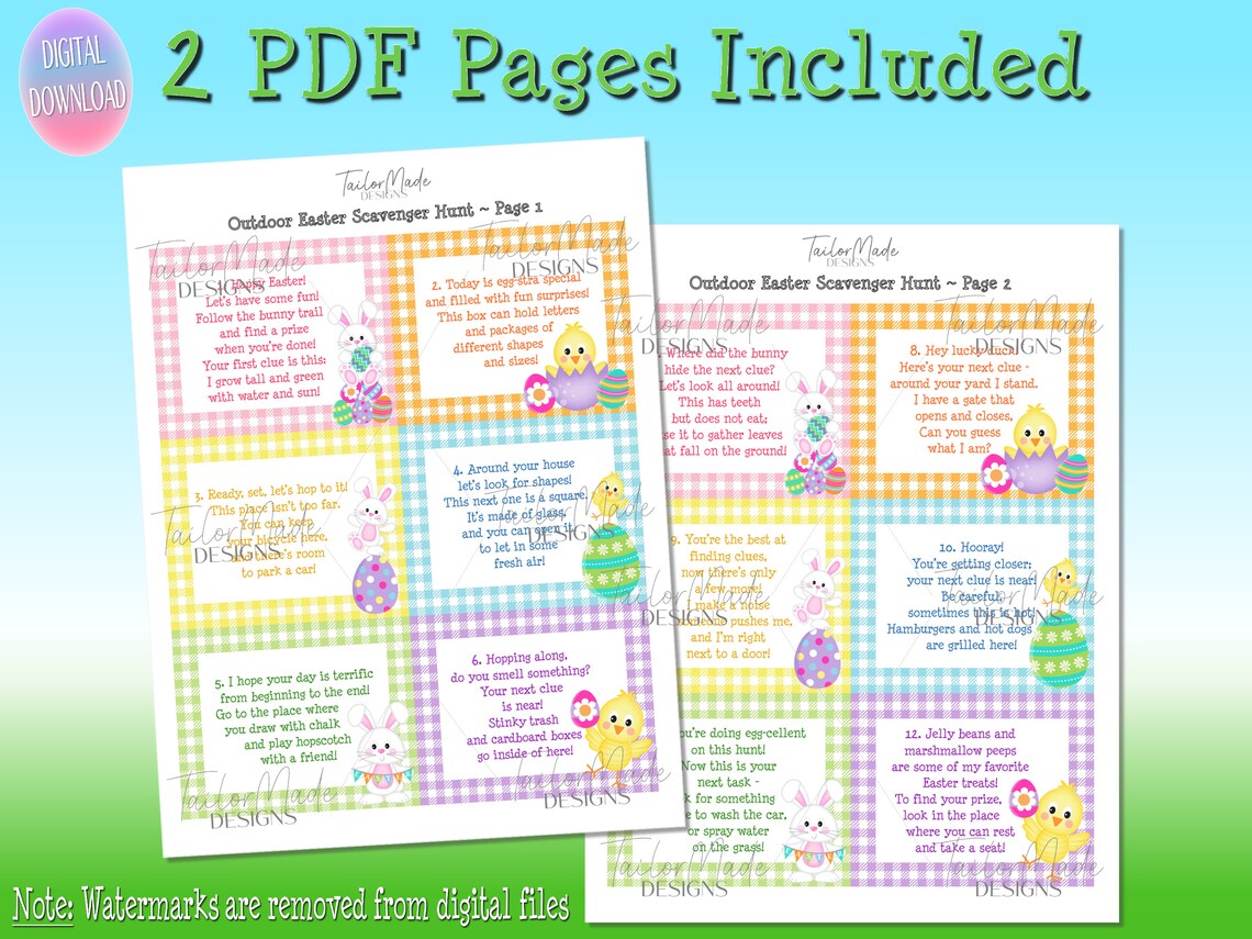 Outdoor Easter Scavenger Hunt, Outdoor Easter Treasure Hunt, Easter Egg ...