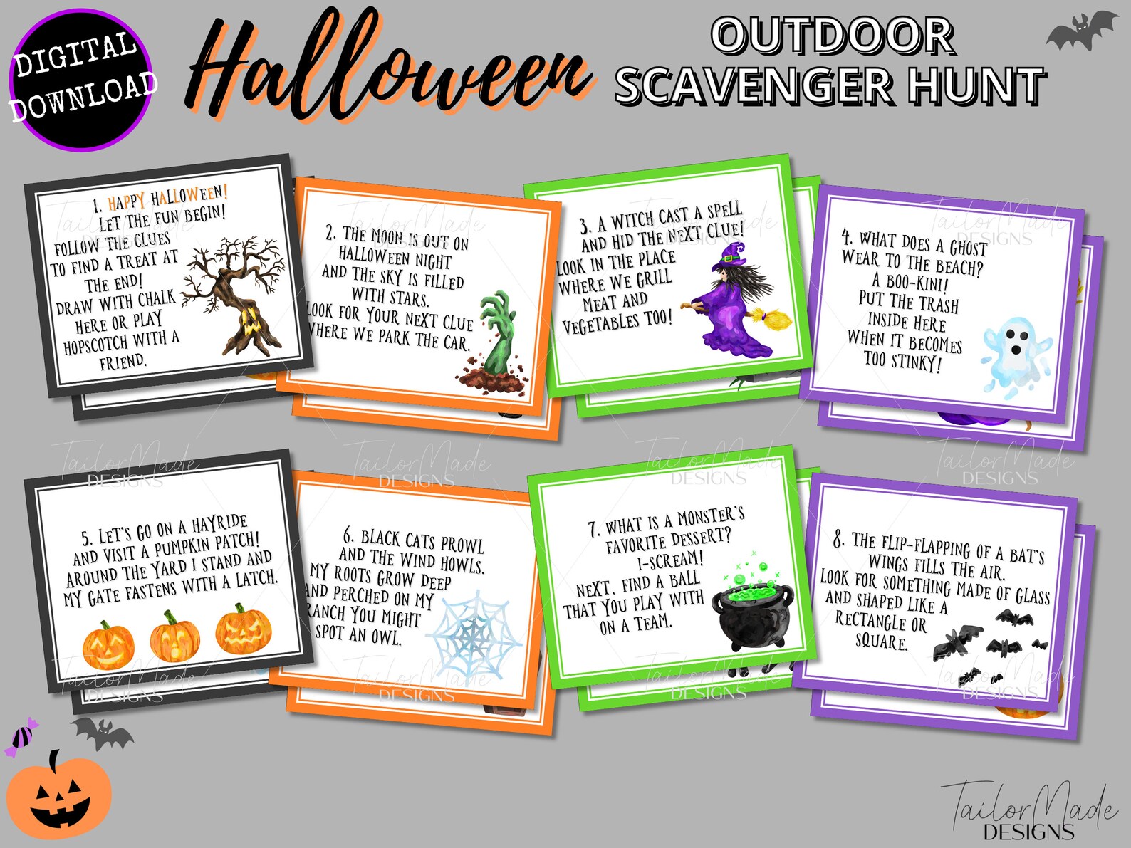 Outdoor Halloween Scavenger Hunt Outdoor Halloween Treasure | Etsy